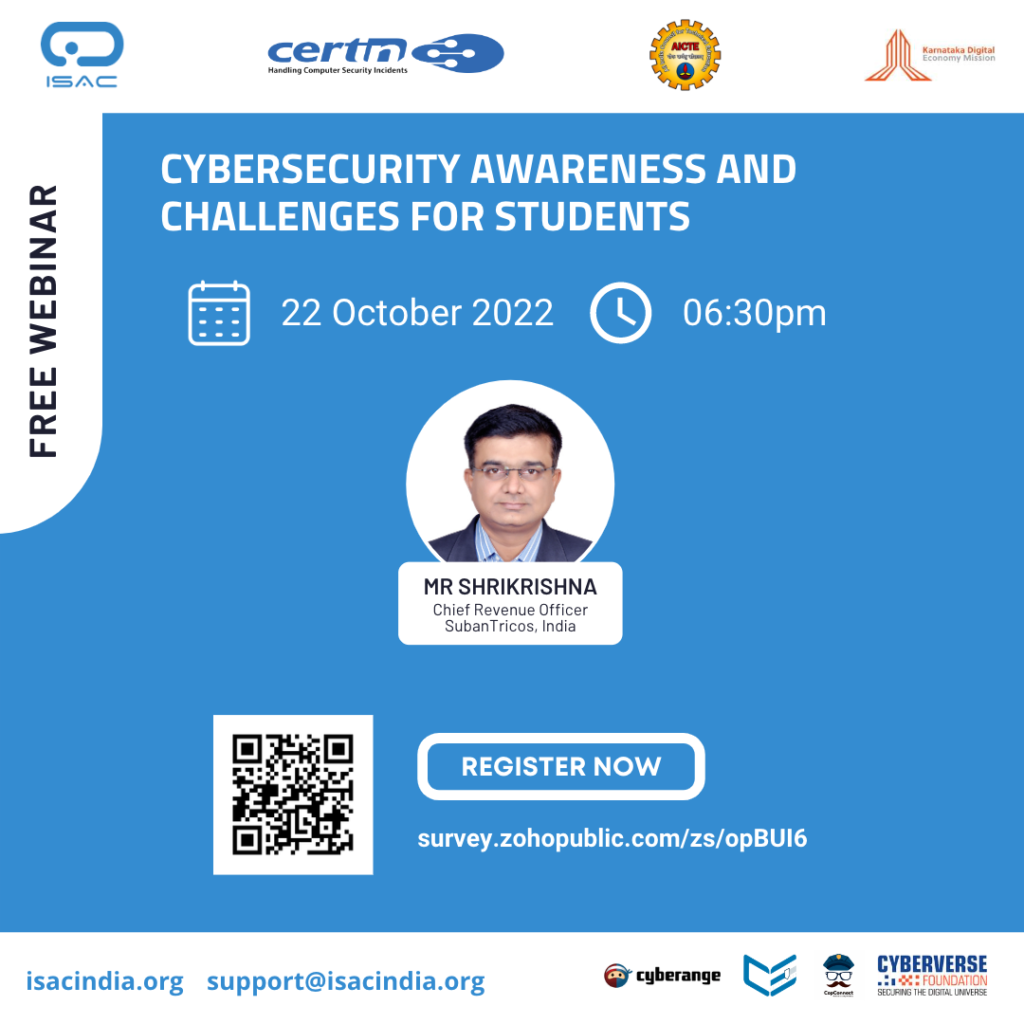Free Webinar on Cybersecurity awareness and challenges for students ...